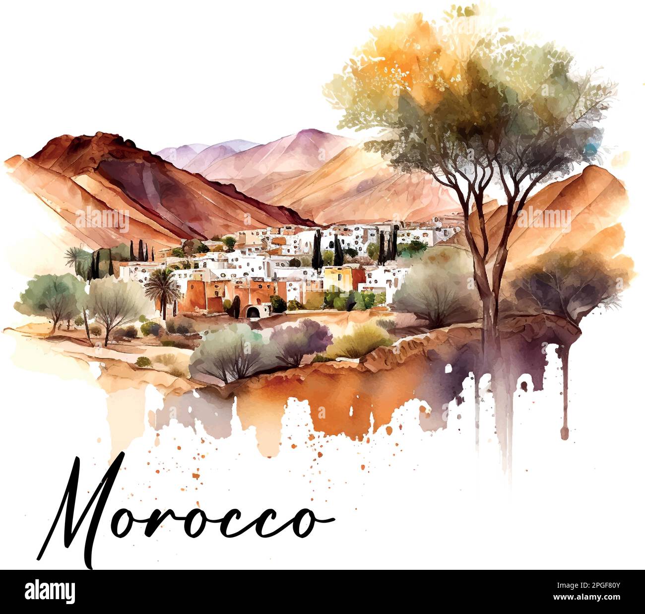 Maroc village Banque d'images vectorielles - Alamy