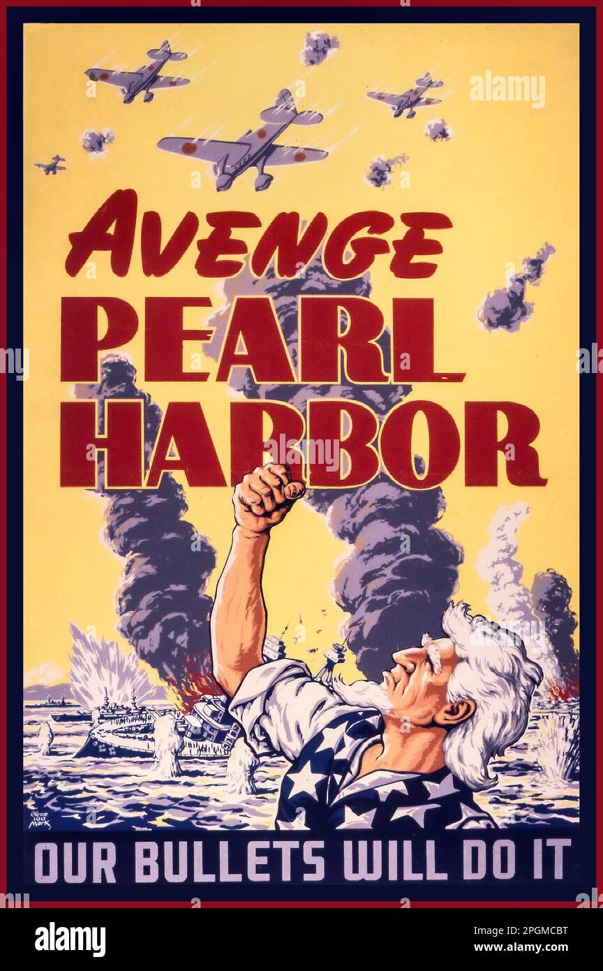 PEARL HARBOR 1940s anti japonais 'VENGE PEARL HARBOR' USA American WW2 ...