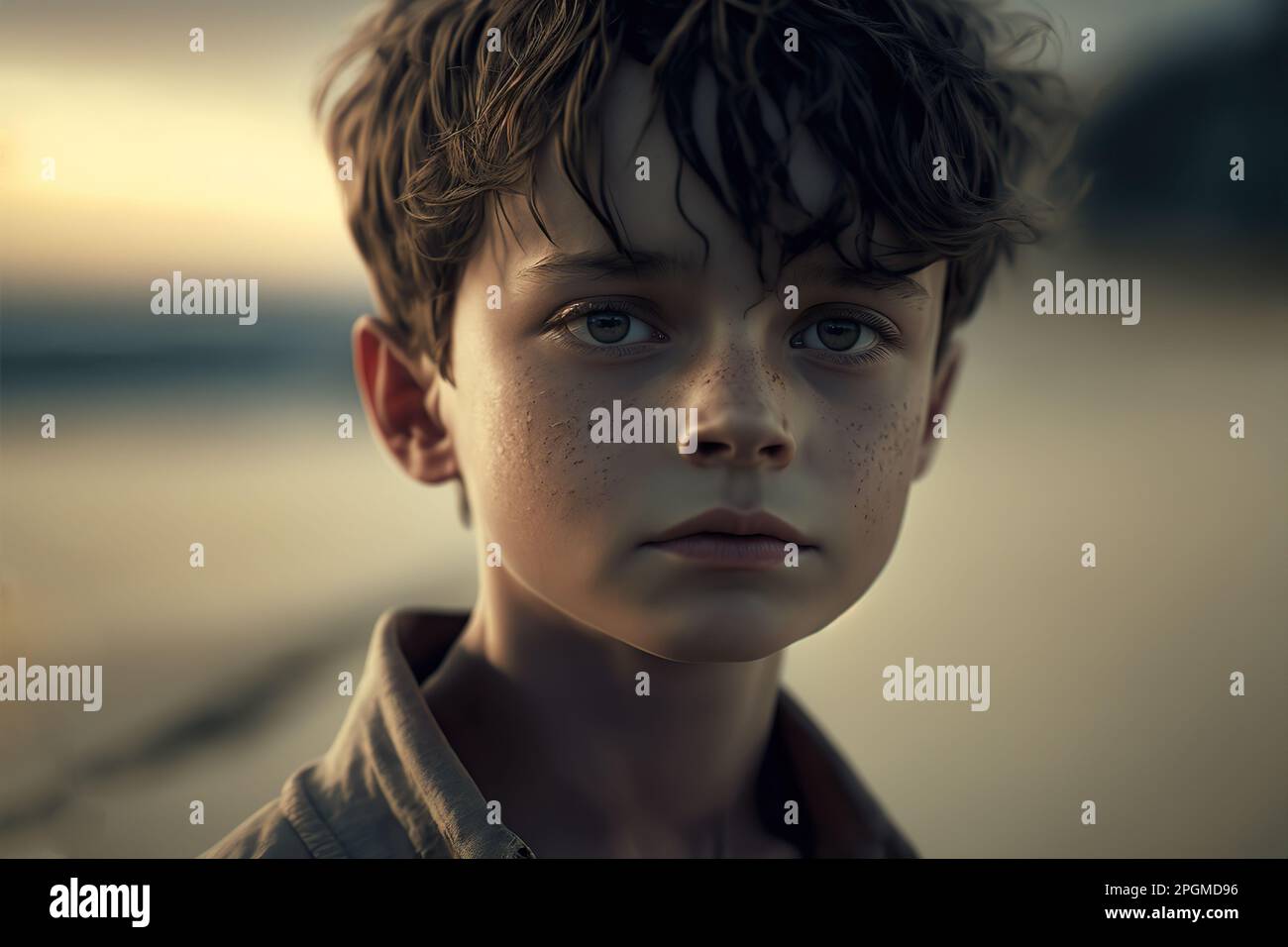 Une IA a généré l'illustration d'un petit garçon avec des taches de ...