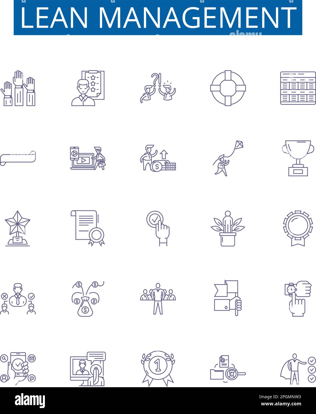 Mise en place des affiches des icônes de la ligne de gestion allégée ...