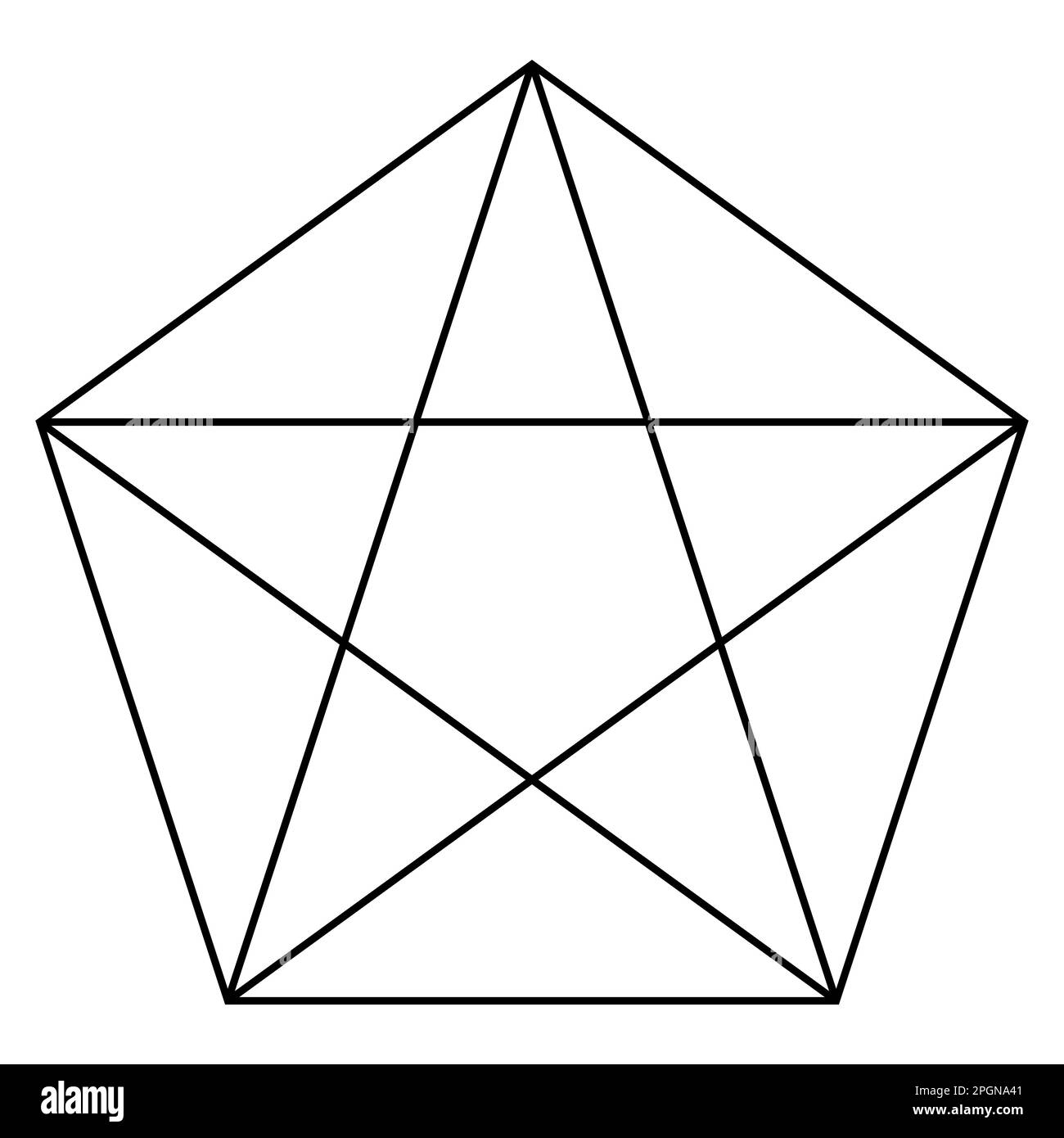 Graphique vectoriel monochrome simple d'un pentagramme. Polygone à cinq ...