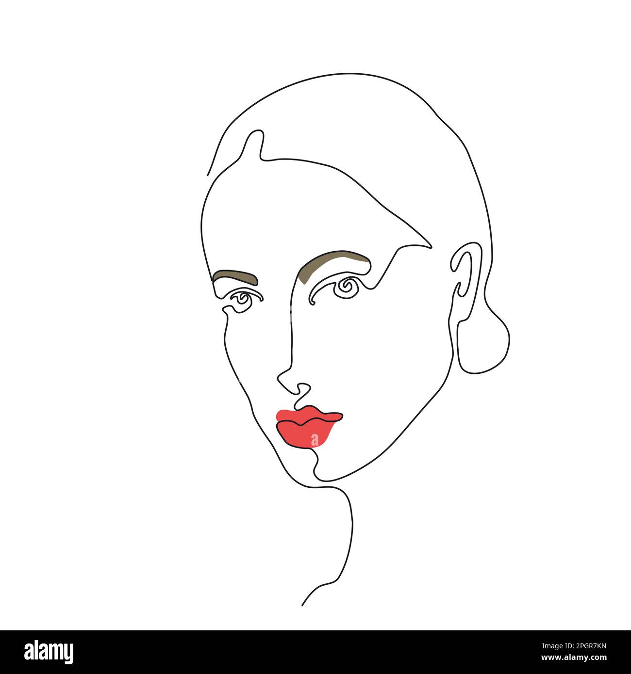 Logo Minimaliste Woman Line Art Mise En Plan Continue Sur Une Seule