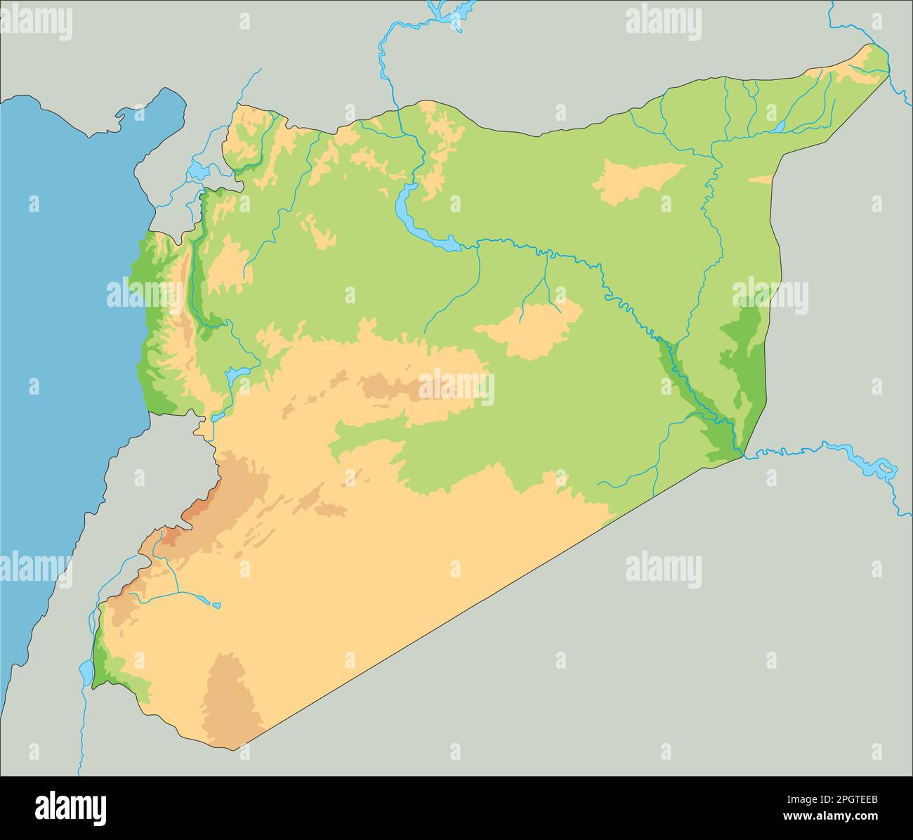 Carte de la syrie Banque de photographies et d’images à haute ...