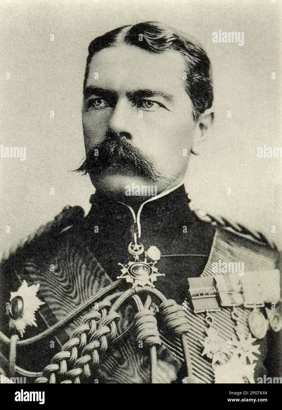 Portrait de Lord Horation Herbert Kitchener ( 1850 - 1916 ) Ministre ...