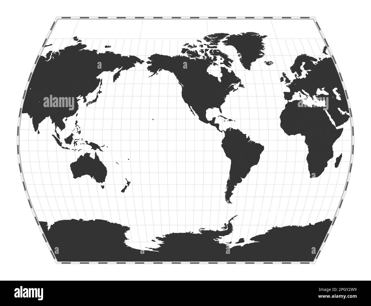 Carte du monde vectorielle. La projection Times de John Muir. Carte ...
