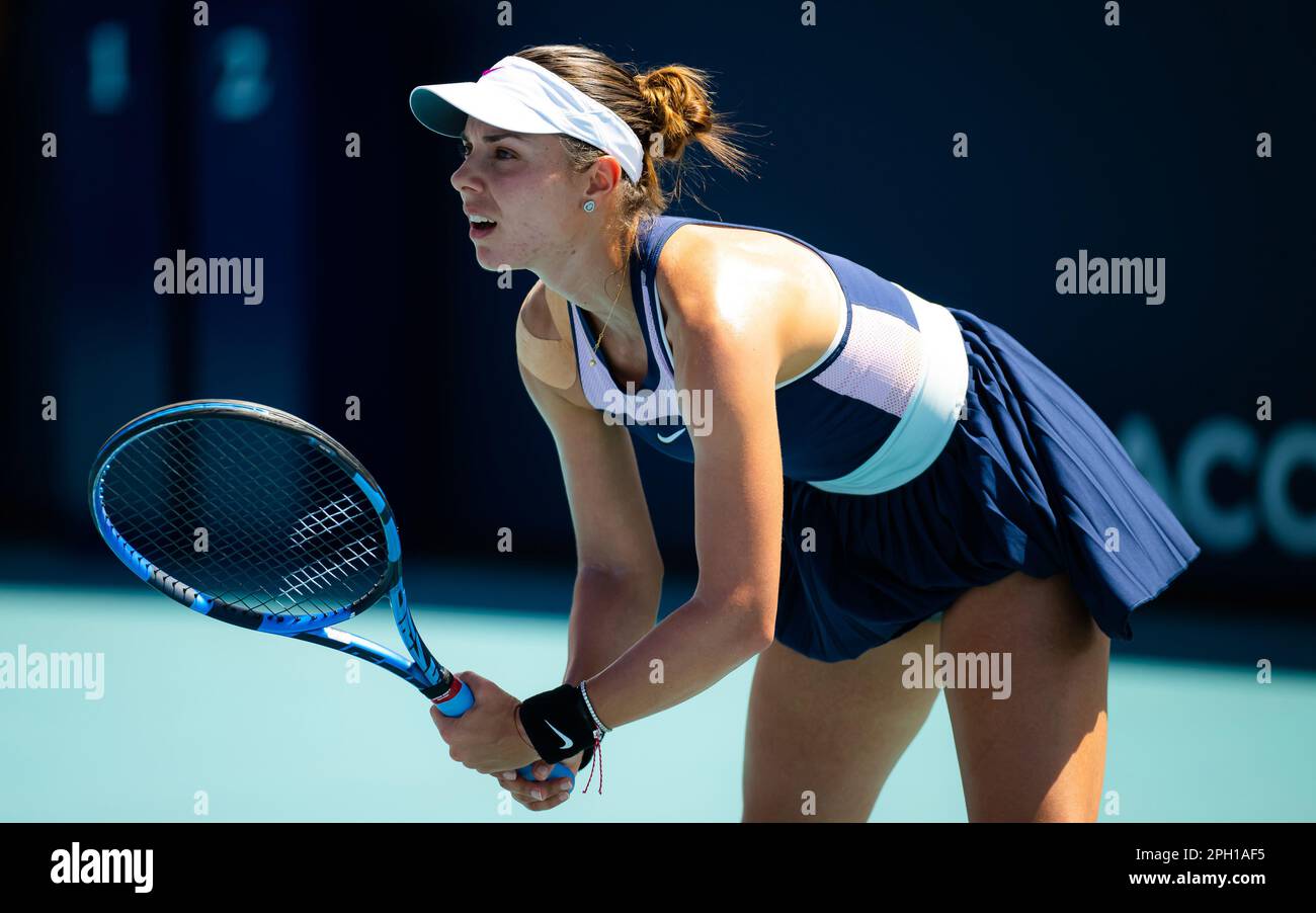 Viktoriya Tomava de Bulgarie lors du deuxième tour de l'Open de Miami ...