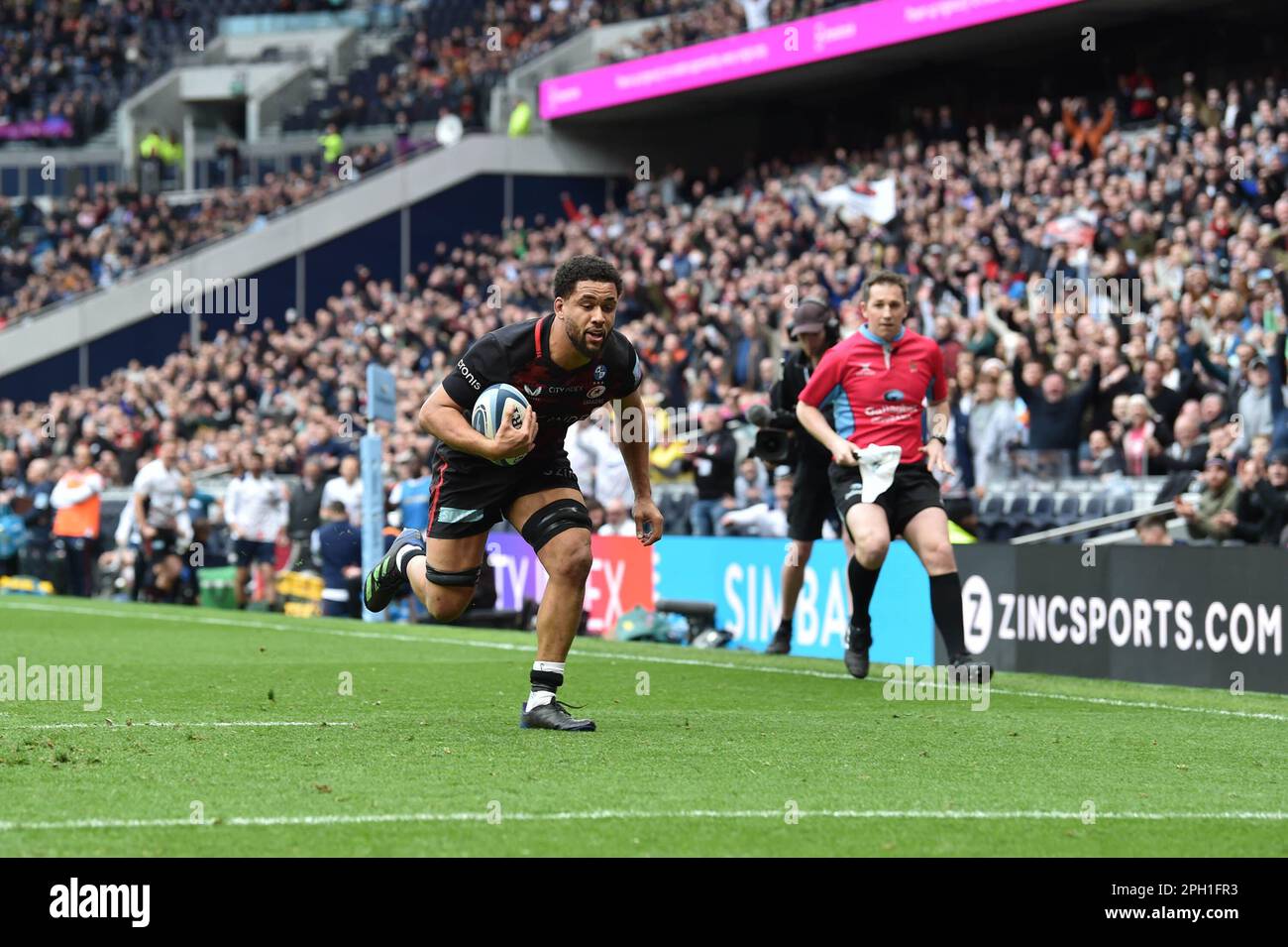 Londres, Royaume-Uni. 25th mars 2023. Andy Christie, de Saracens, s ...