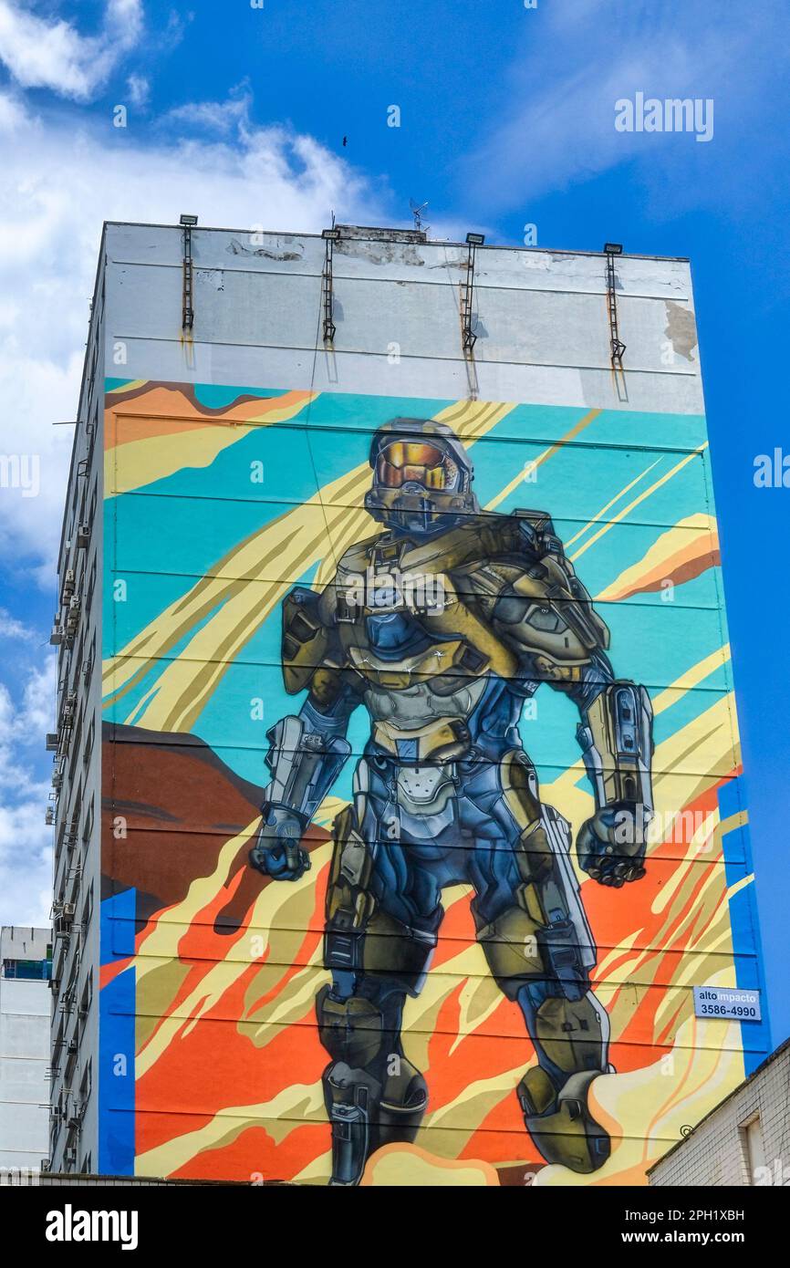 Rio de Janeiro, Brésil - 3 janvier 2023: Publicité pour Halo la série ...