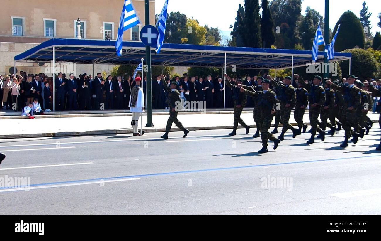 Athenas, Grèce. 25th mars 2023. (INT) défilé de l'indépendance grecque ...
