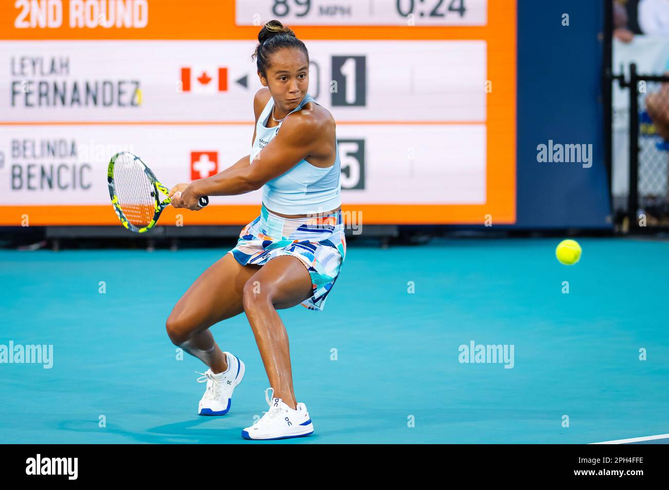 Leylah Fernandez du Canada en action lors du deuxième tour de l'Open de ...