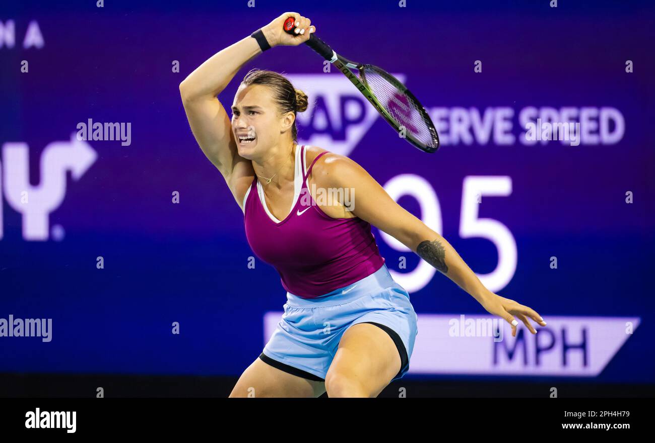 Aryna Sabalenka, du Bélarus, en action lors du deuxième tour de l'Open ...