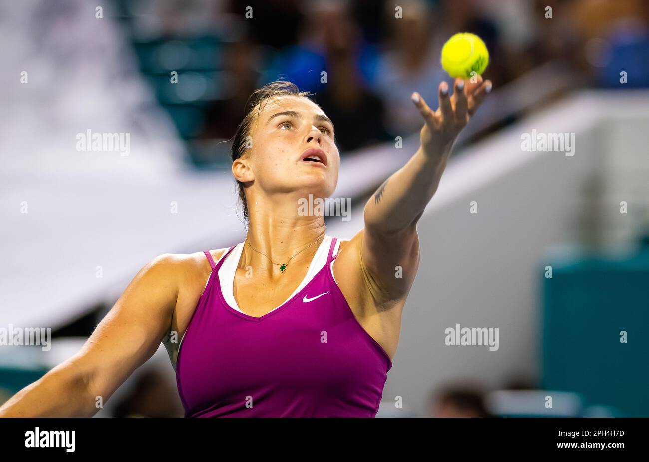 Aryna Sabalenka, du Bélarus, en action lors du deuxième tour de l'Open ...