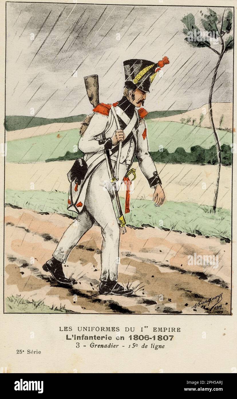 grenadier du 15e régiment d'infanterie de ligne 1806 - 1807 Photo Stock ...