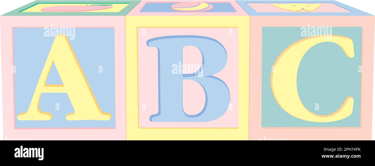 Bloques del alfabeto de los niños Banque d'images vectorielles - Alamy