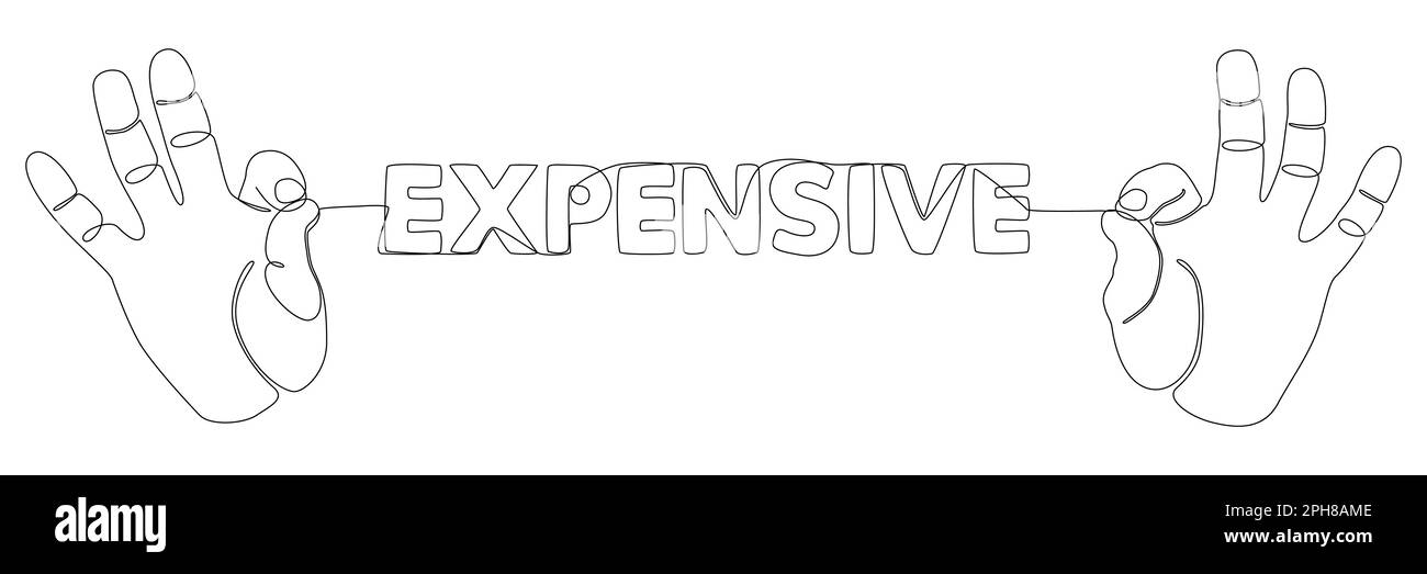 Une ligne de main continue avec mot coûteux. Concept de vecteur d ...