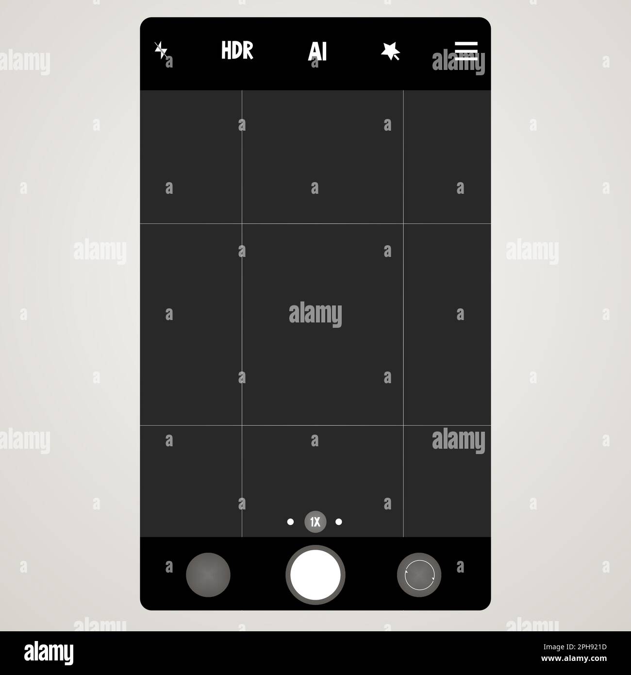 Viseur de la caméra du téléphone, interface d'écran visualiser modèle ...