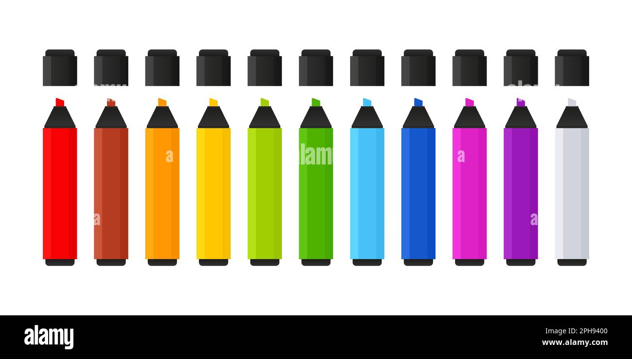 Stylo surligneur jaune clipart Banque d'images vectorielles - Alamy