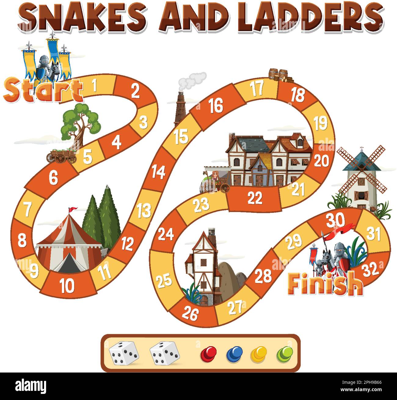 Snakes and ladders board game Banque d'images détourées - Alamy