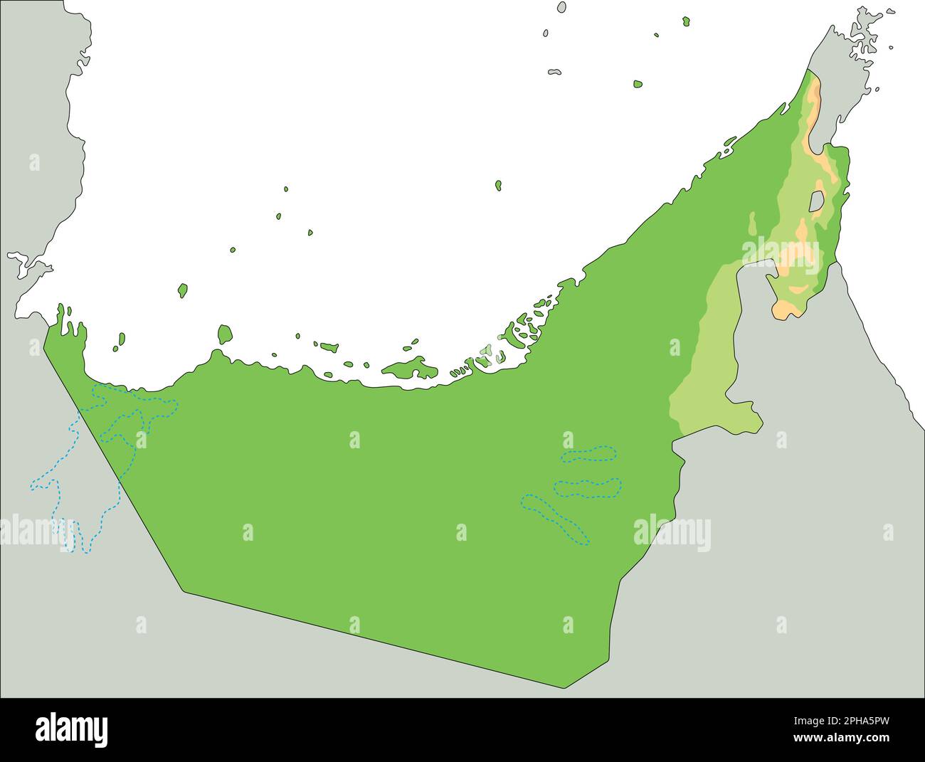 Relief map united arab emirates Banque d'images vectorielles - Alamy