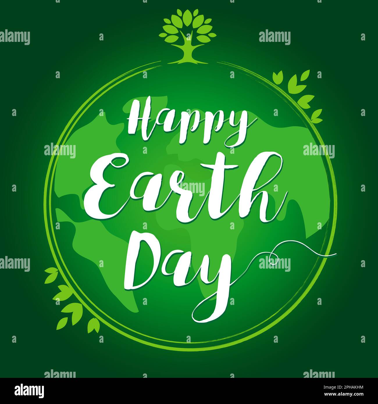 Conception de post-réseau Happy Earth Day. Symbole de la planète verte ...