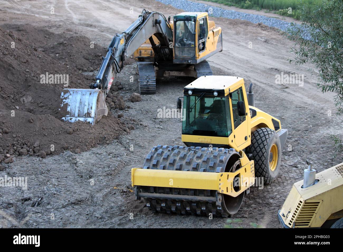 Rouleau à tambour unique industriel utilisé pour le compactage de sol ...