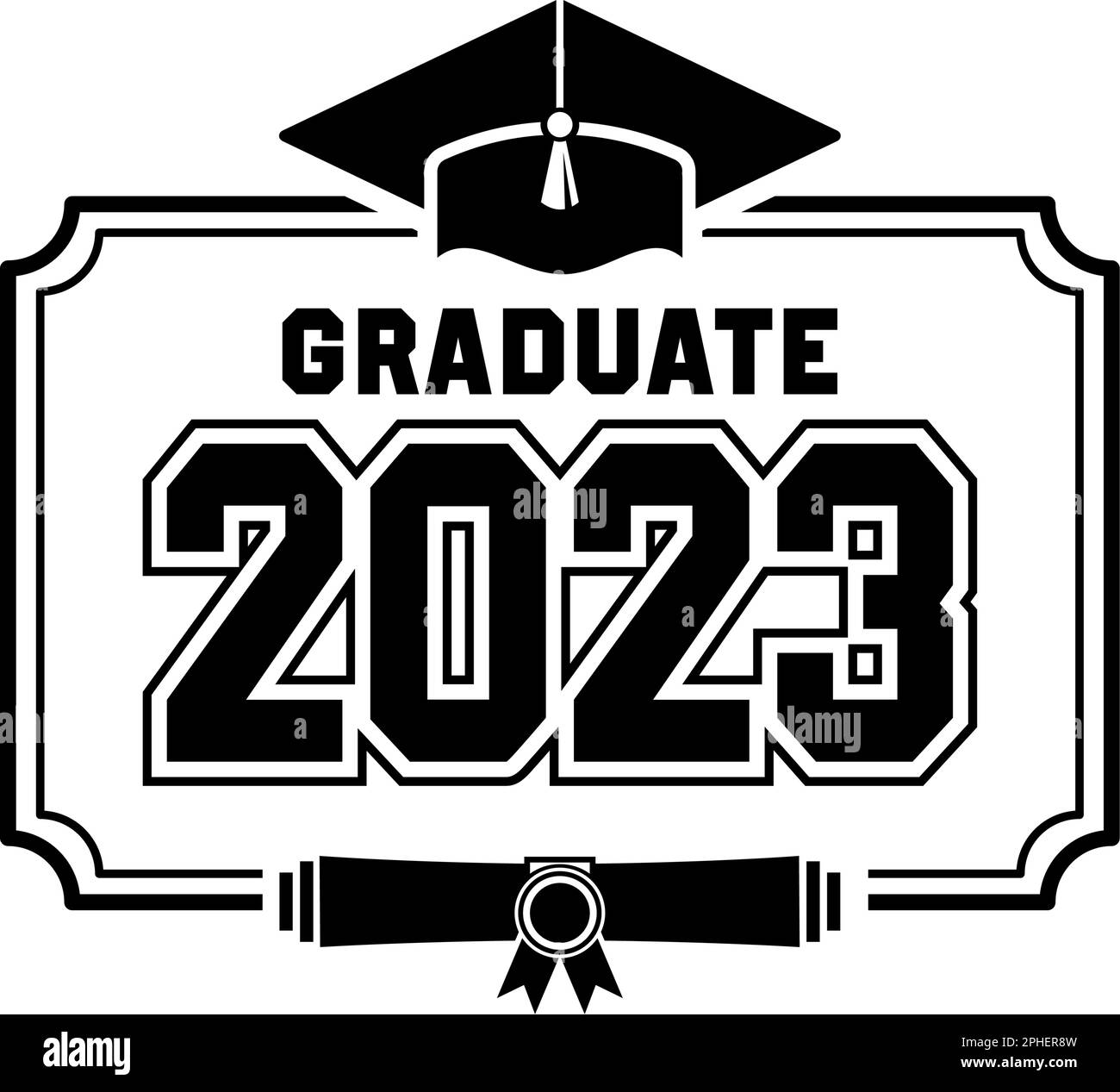 2023 classe congrats les diplômés. Le concept de décorer félicitation ...