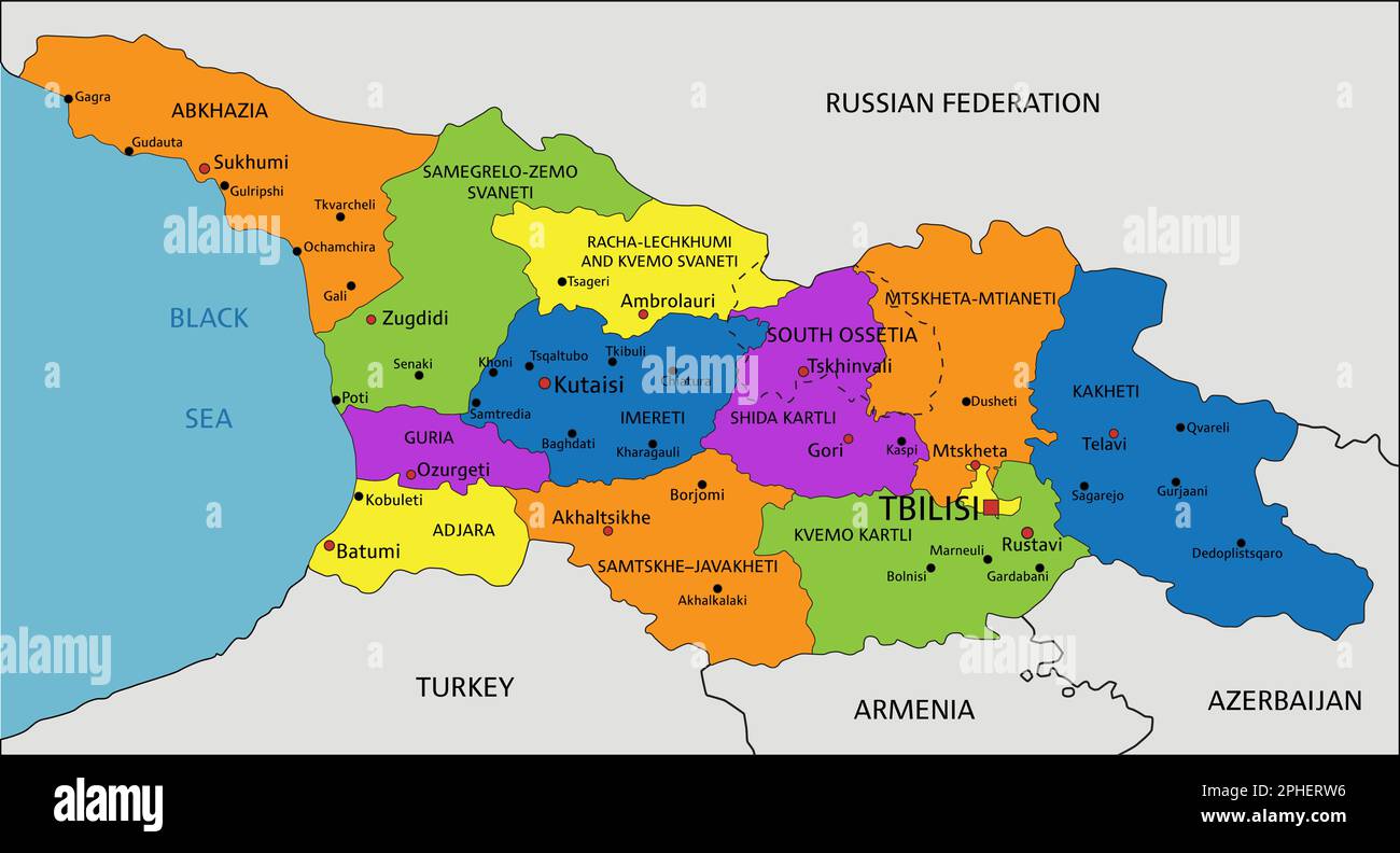 Mapa político de georgia Banque de photographies et d’images à haute résolution - Page 3 - Alamy