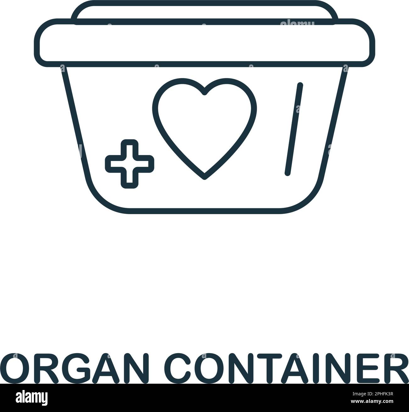 Icône de ligne de conteneur d'organes. Signe d'élément de la collection ...