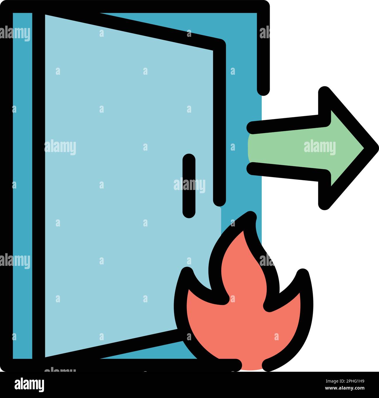 Icône d'évacuation incendie. Outline Fire Evacuation Vector Icon for ...