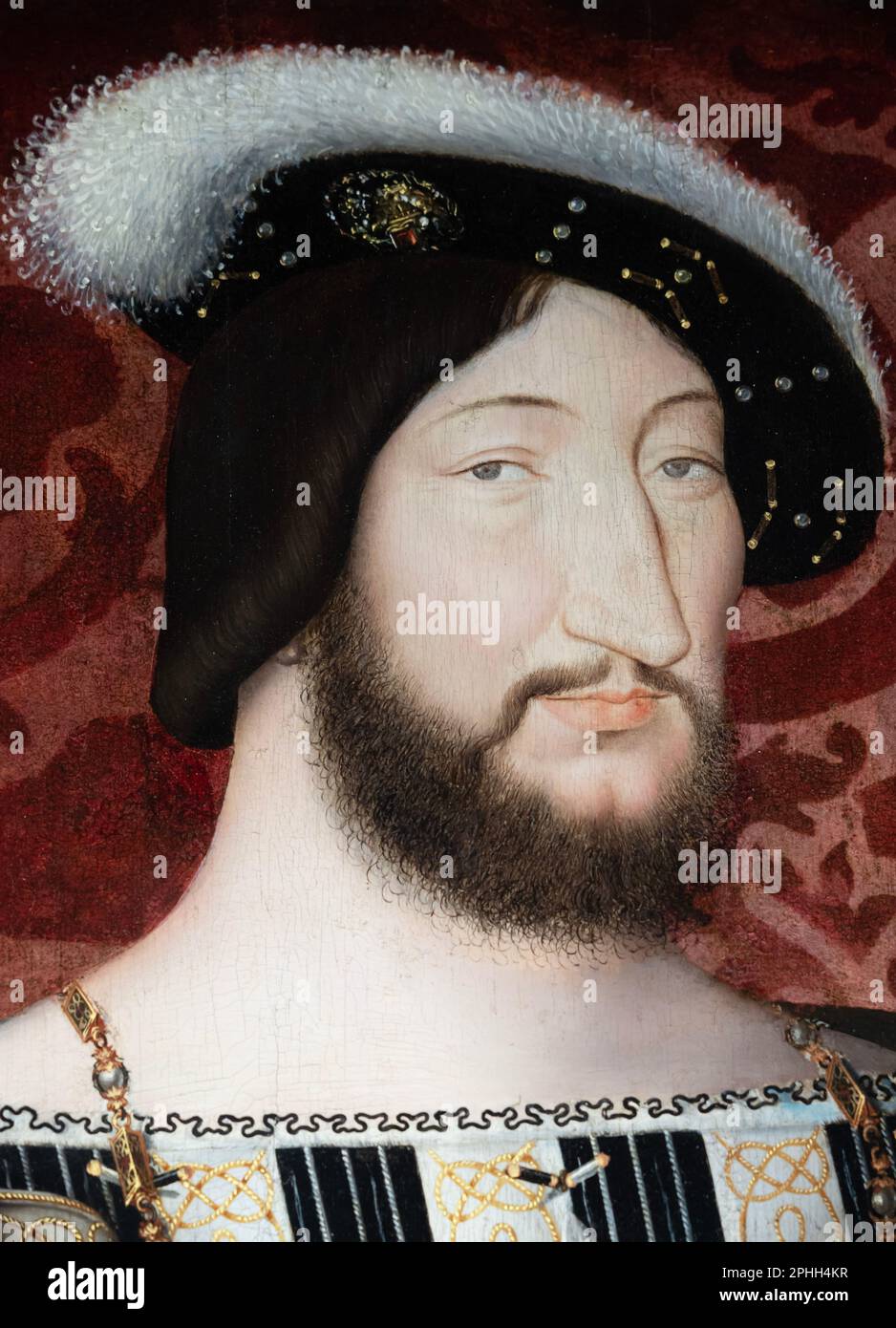 Paris, France - 02 19 2023 : Musée du Louvre. Portrait de François 1er ...