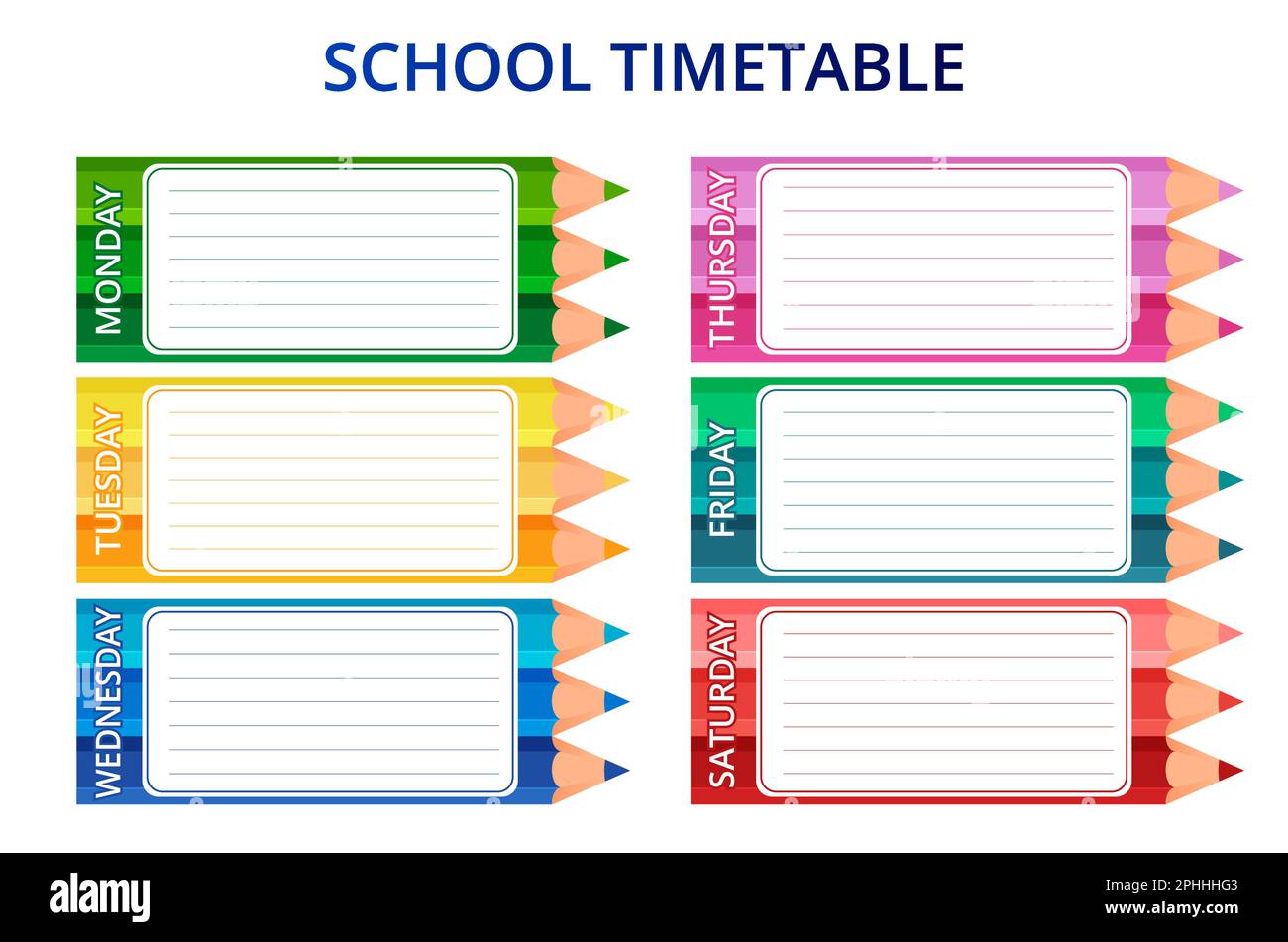 Modèle de calendrier scolaire pour les élèves ou les élèves avec des ...