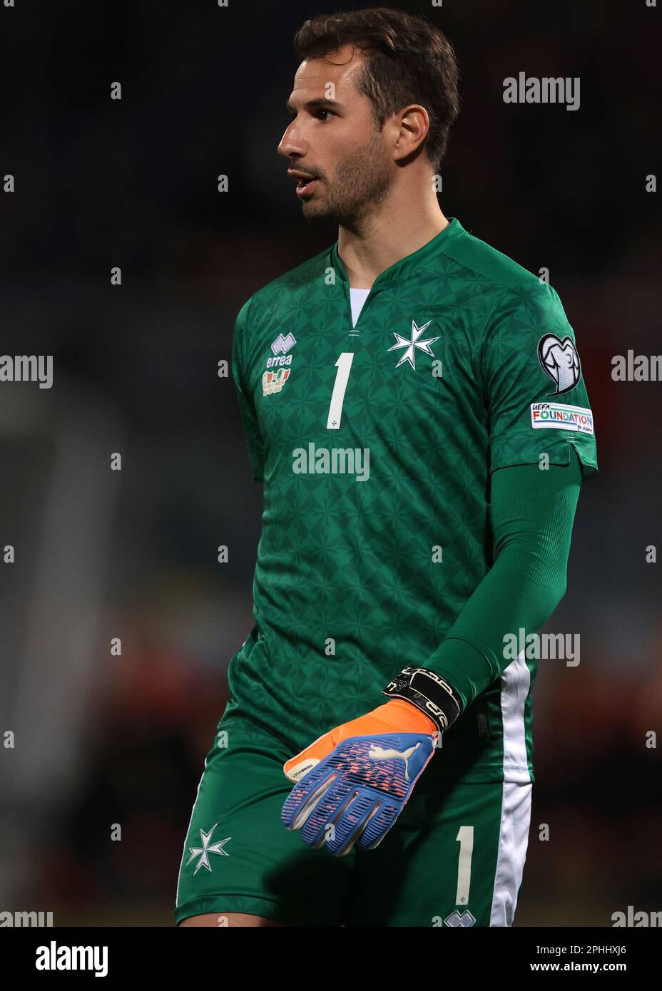 Attard, Malte, 26th mars 2023. Henry Bonello, de Malte, lors du match ...