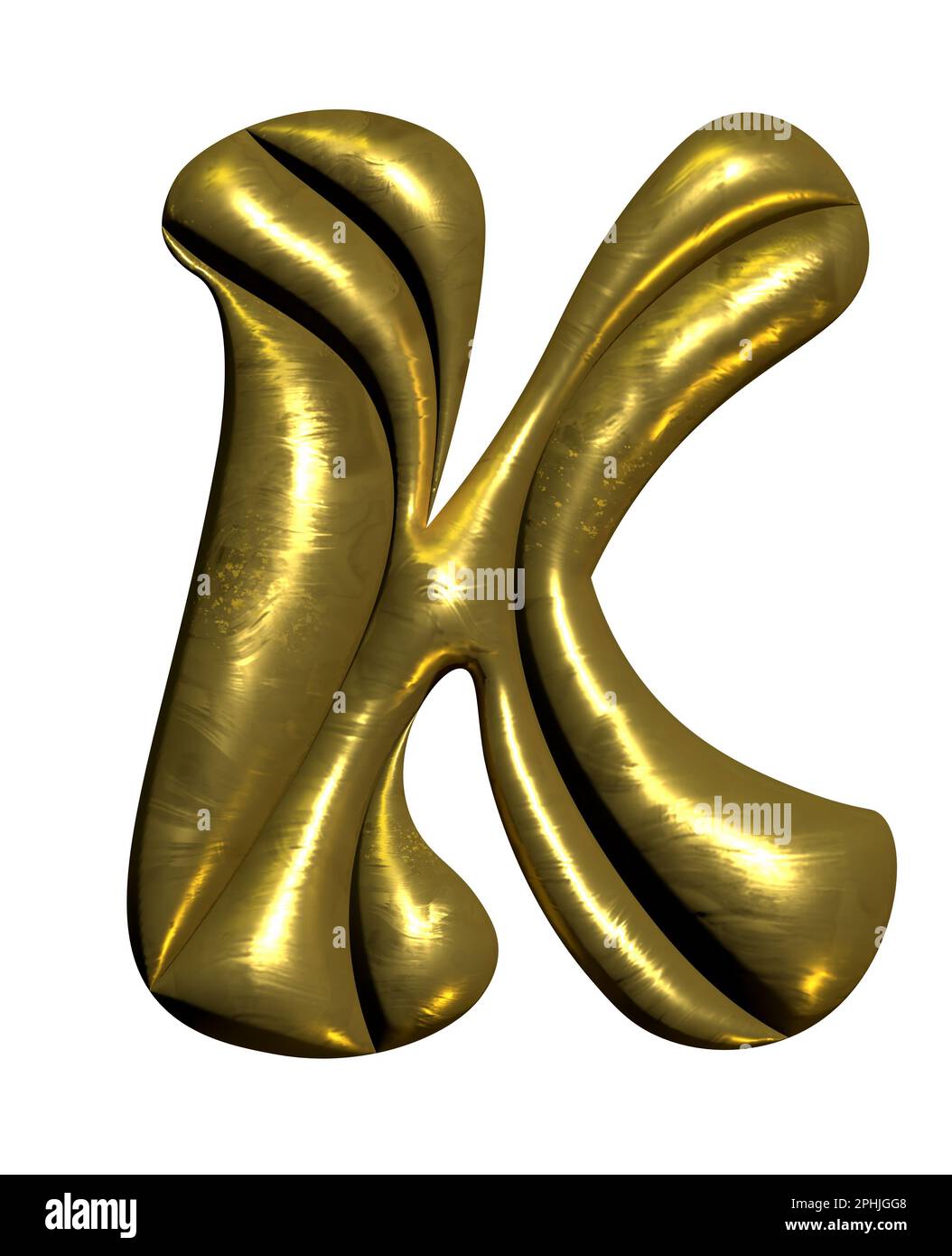 Or brillant ballon métallique lettre K capitale, 3D clipart Photo Stock ...