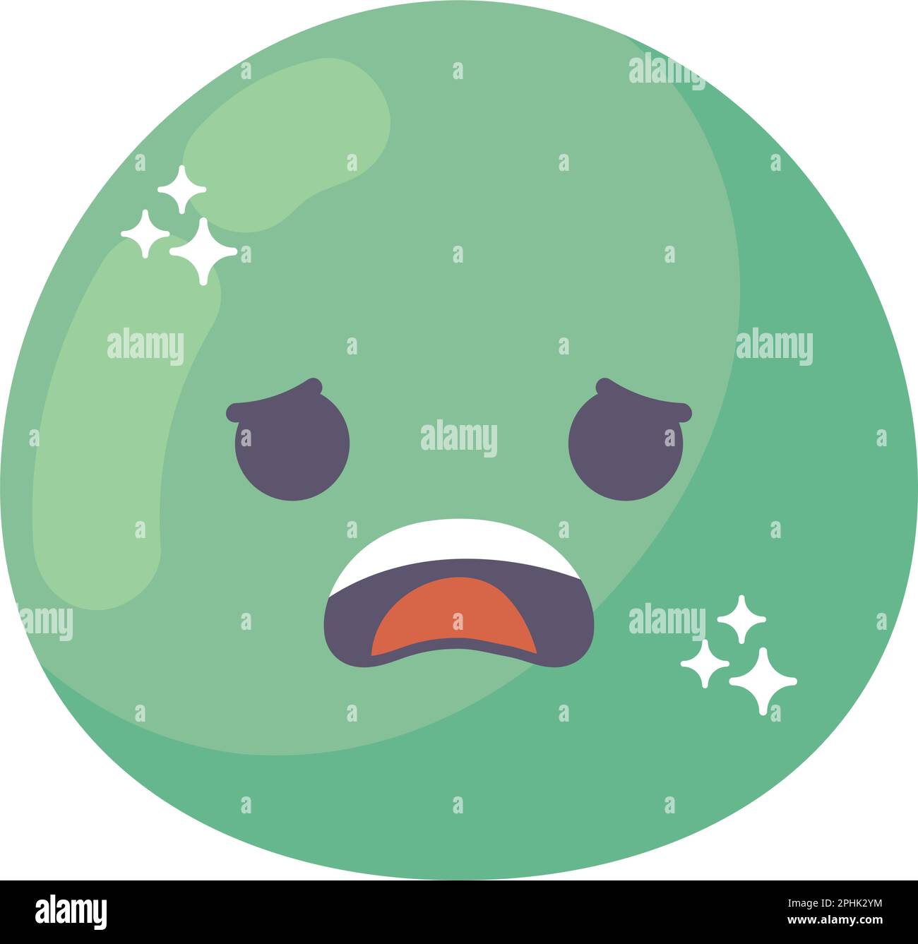 Worried face emoticon kawaii character Banque d'images détourées - Alamy