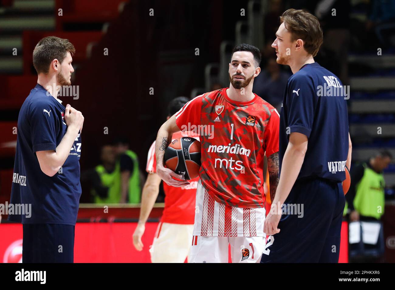 Belgrade, Serbie, 23 mars 2023. Luca Vildoza de Crvena Zvezda MTS ...