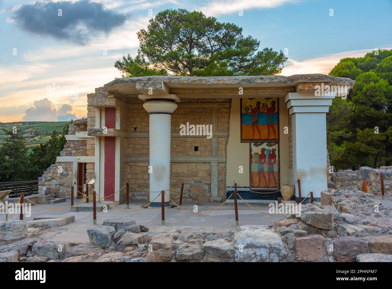 Peinture murale art minoan fresque grèce antique grec Banque de ...