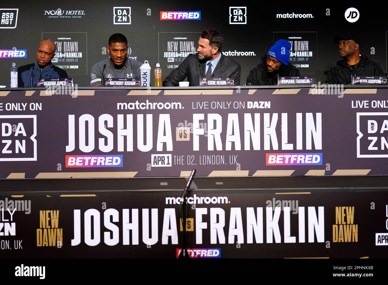 Derrick James, Anthony Joshua, promoteur de boxe Eddie Hearn, Jermaine ...