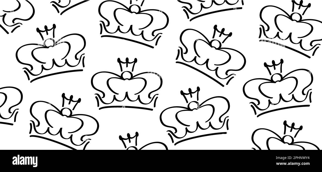 Couronne d'esquisse de dessin animé. Icône de couronne Graffiti ...