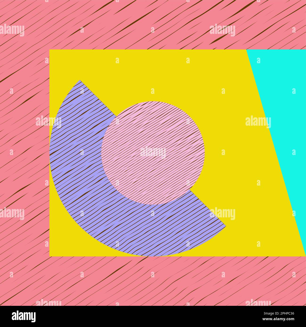 Composition géométrique abstraite avec des éléments de cercle, de carré ...