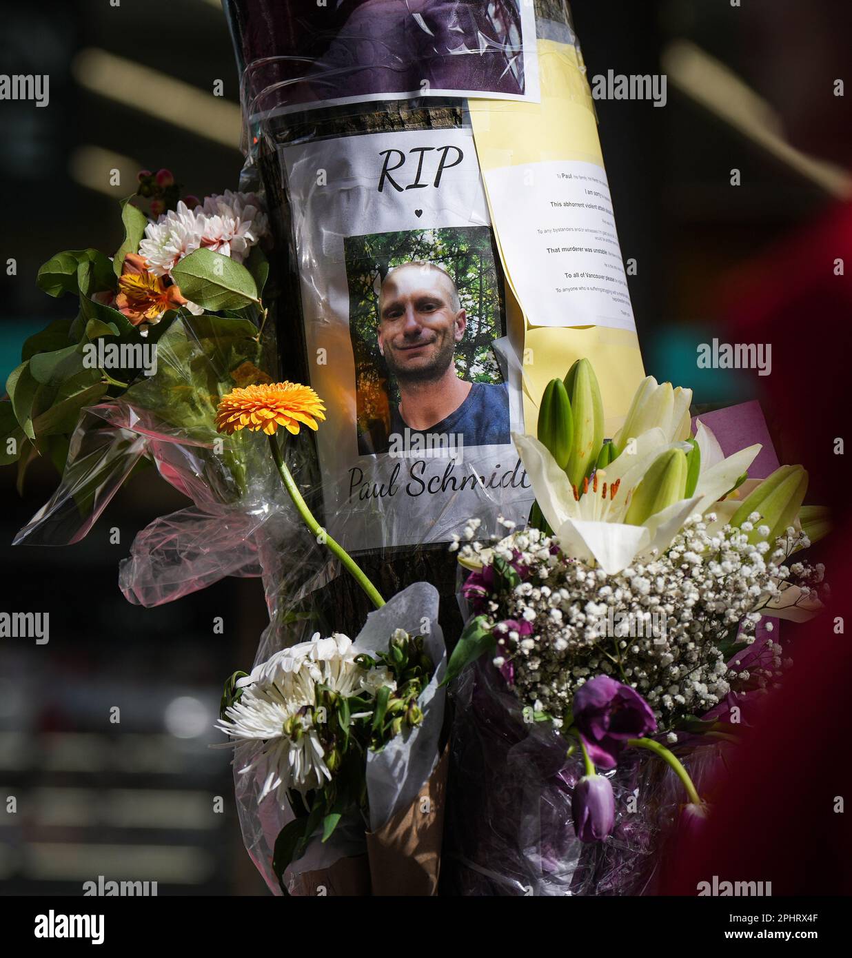 Vancouver, Canada. 29th mars 2023. Un mémorial de fortune est vu pour ...