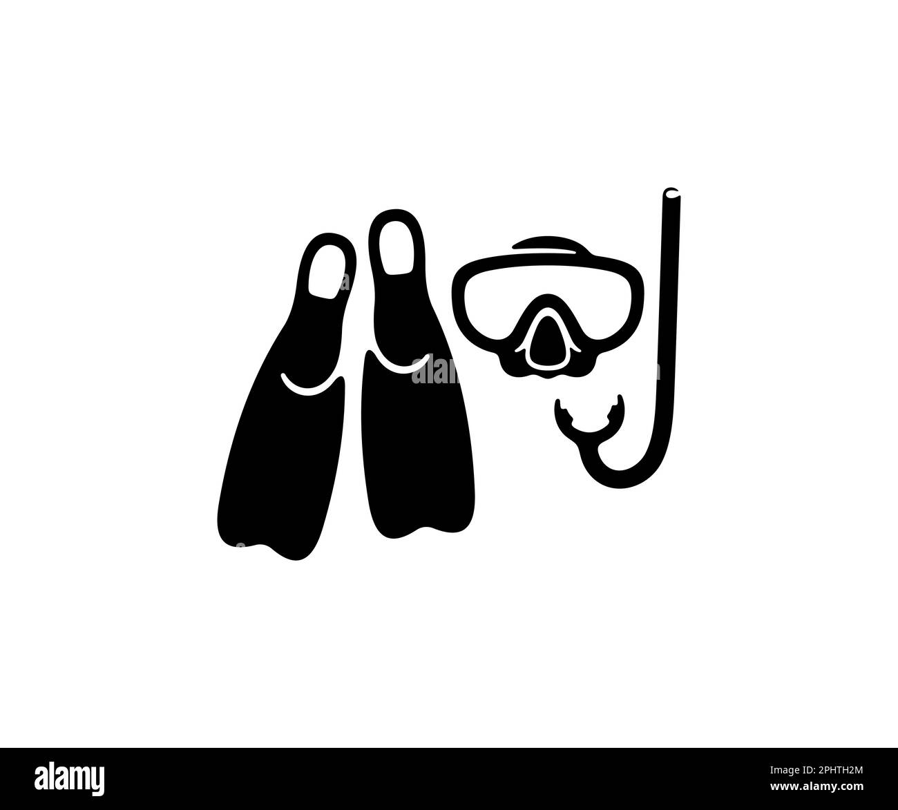 Masque de plongée avec tuba et palmes, plongée et plongée avec tuba ...