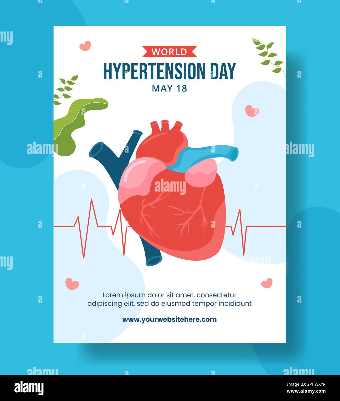 Journée mondiale de l'hypertension artérielle affiche verticale dessin ...