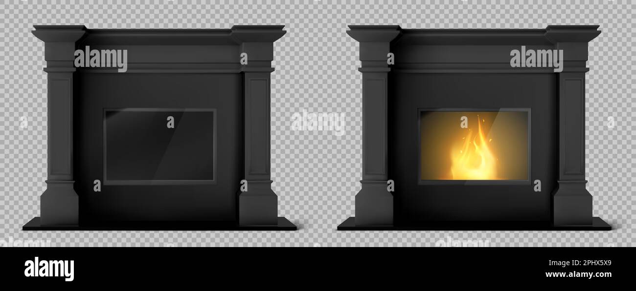 Cheminée en pierre avec cheminée pour l'intérieur de la maison. Foyer ...