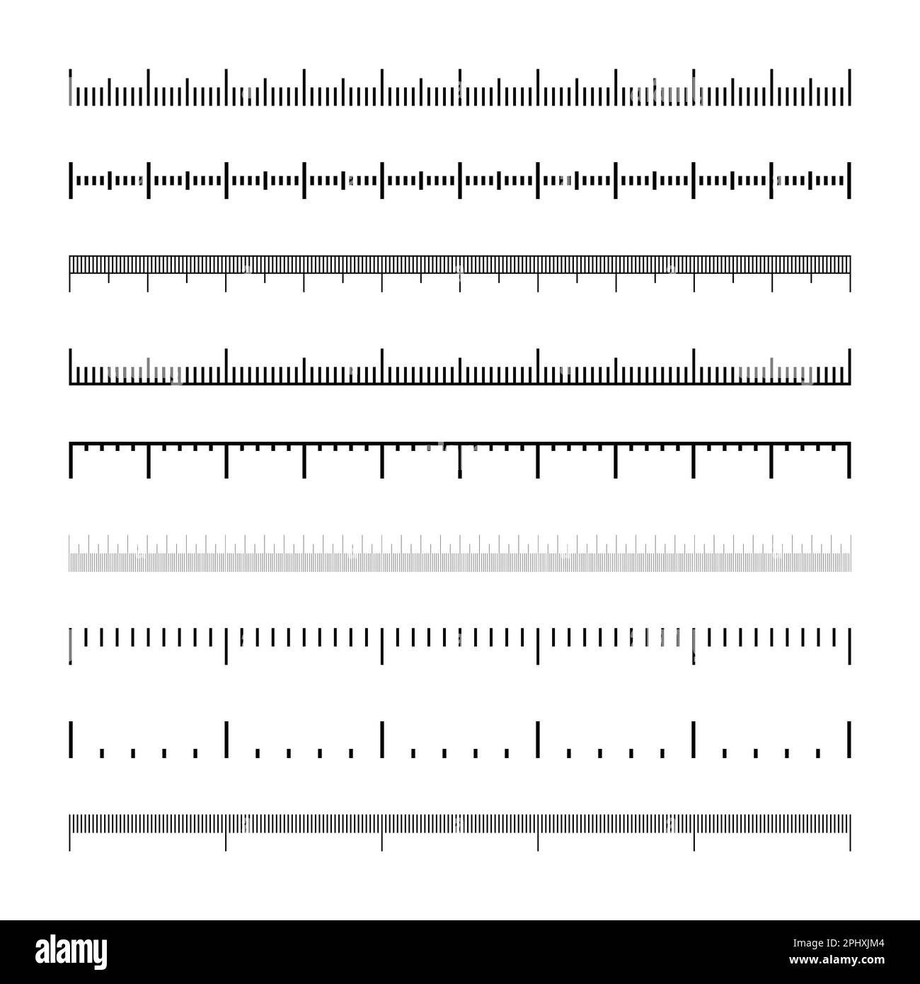 Diverses échelles de mesure avec divisions. Échelle réaliste pour ...