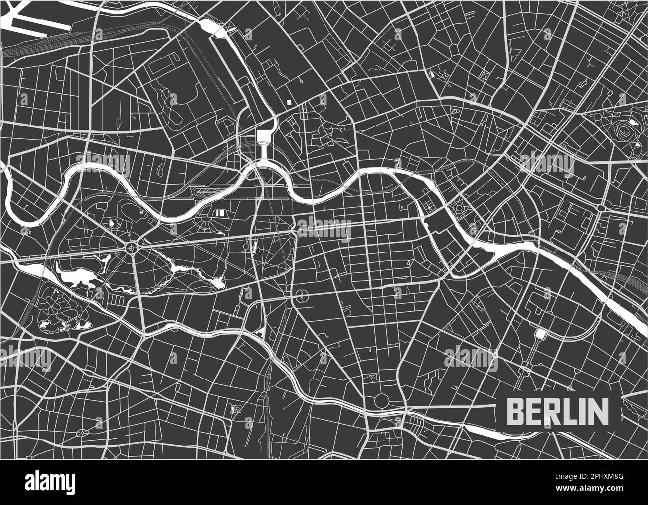 Berlin map Banque d'images vectorielles - Alamy