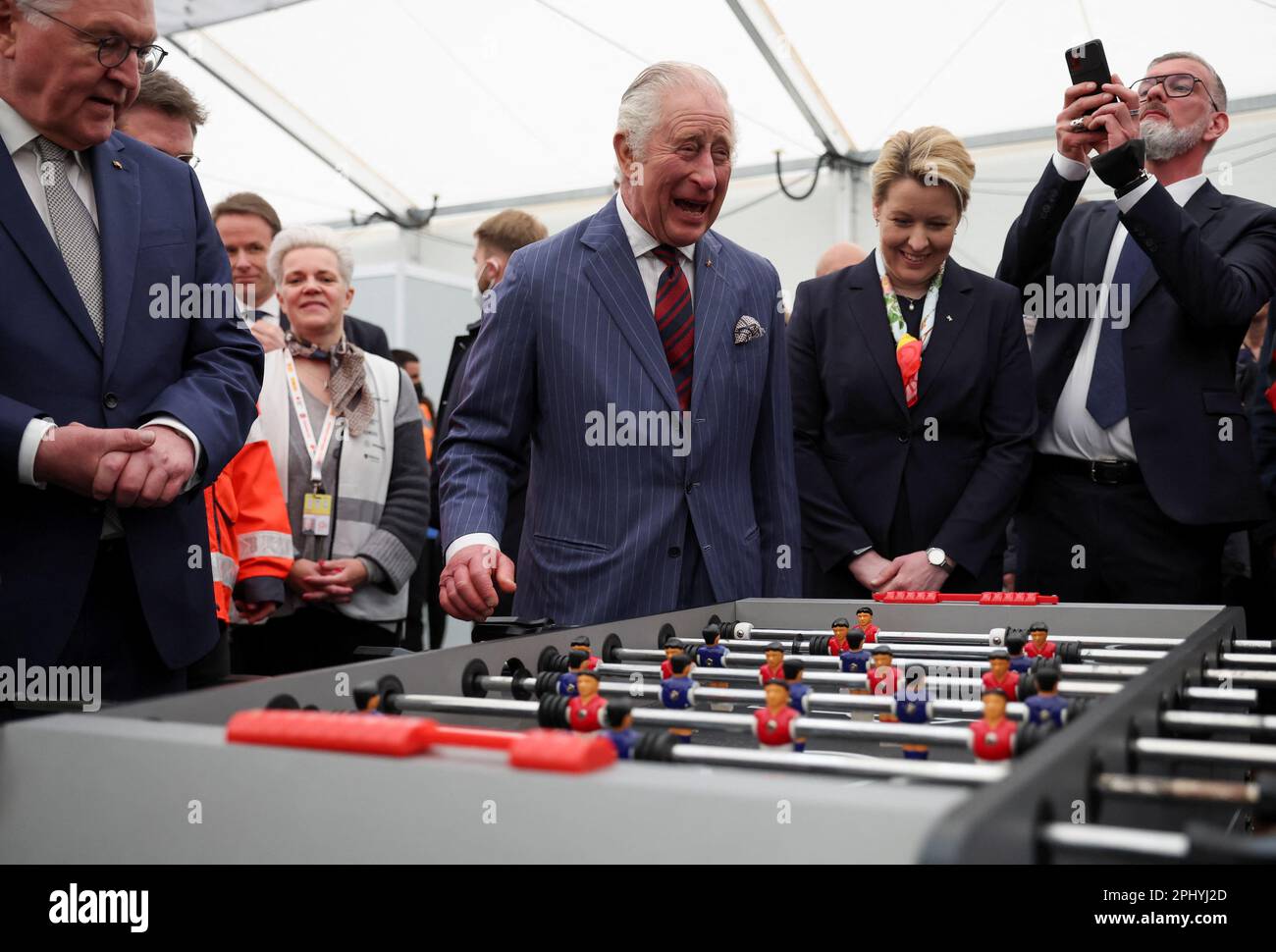 Le roi Charles III et le maire de Berlin, Franziska Giffey, lors d'une ...