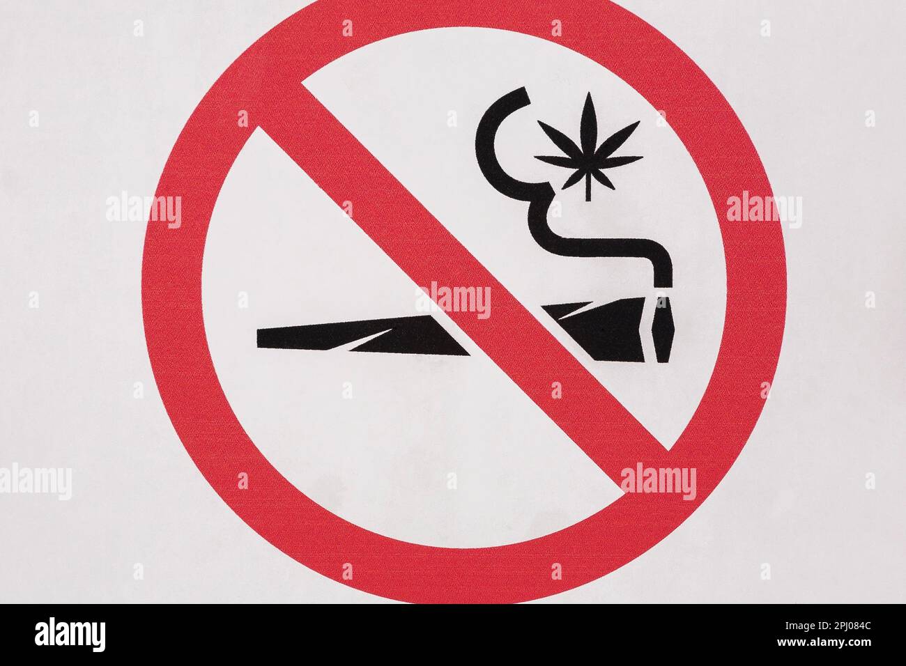 Interdiction de fumer marijuana joint (Cannabis sativa) panneau d'avis ...