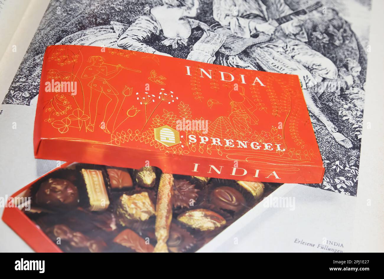 Viersen, Allemagne - 9 mars. 2023: Gros plan de Sprengel chocolat ...