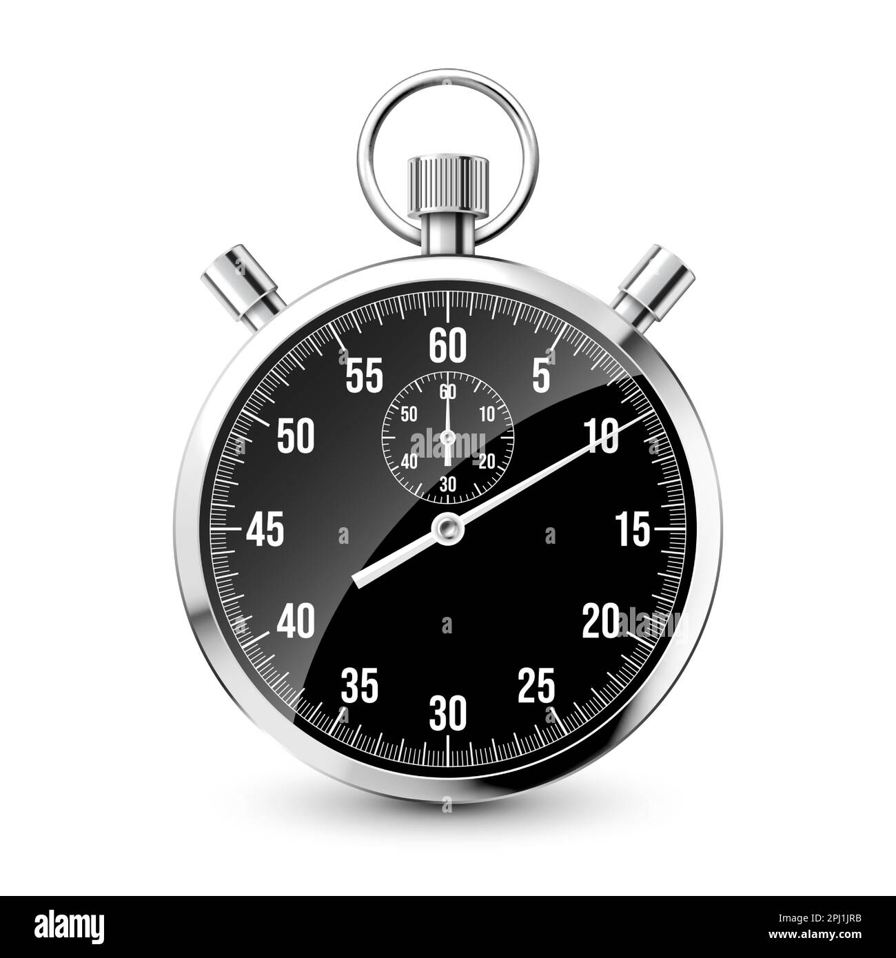 Chronomètre classique réaliste. Chronomètre en métal brillant, compteur ...