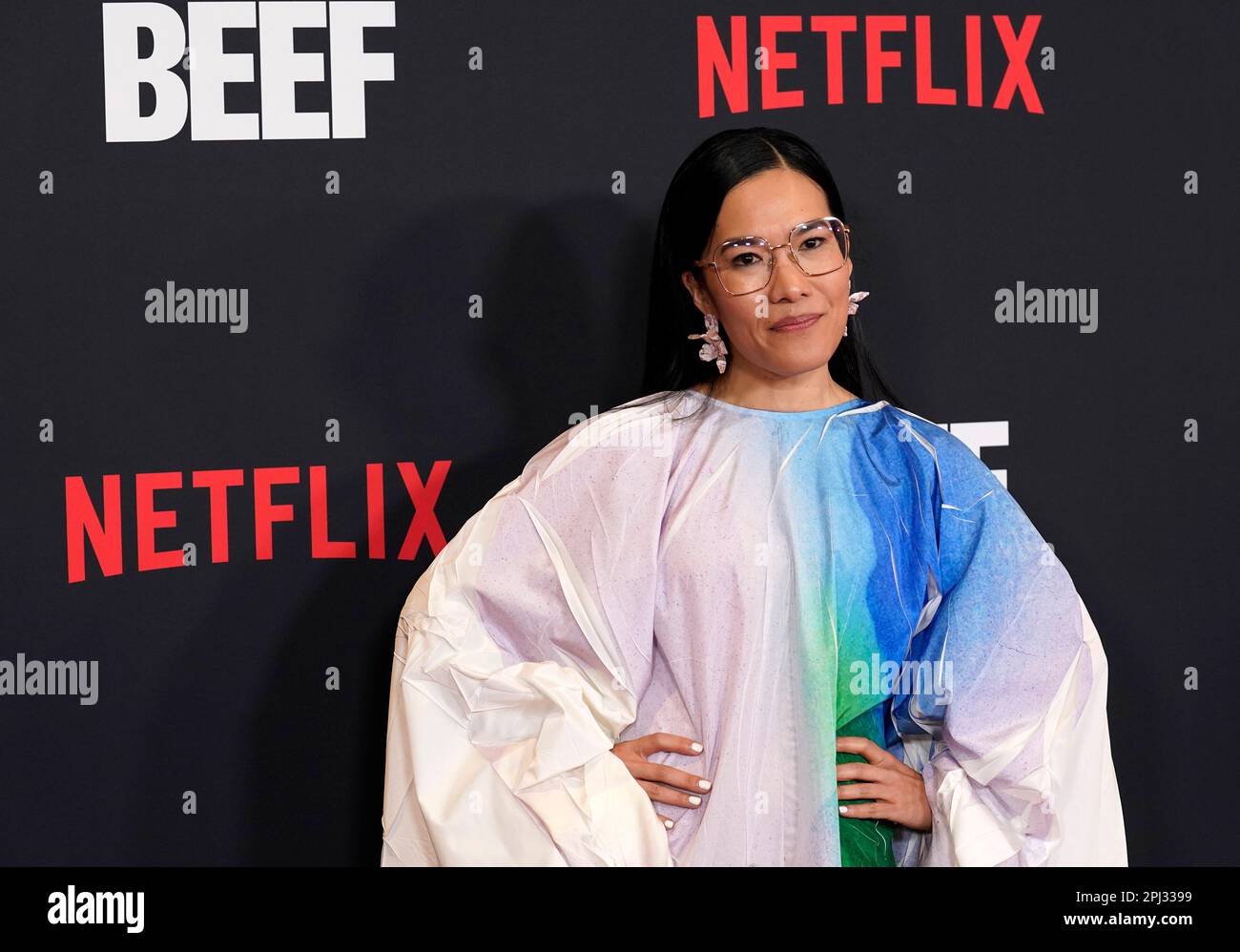 Ali Wong, a cast member in "Beef," poses at the premiere of the Netflix ...